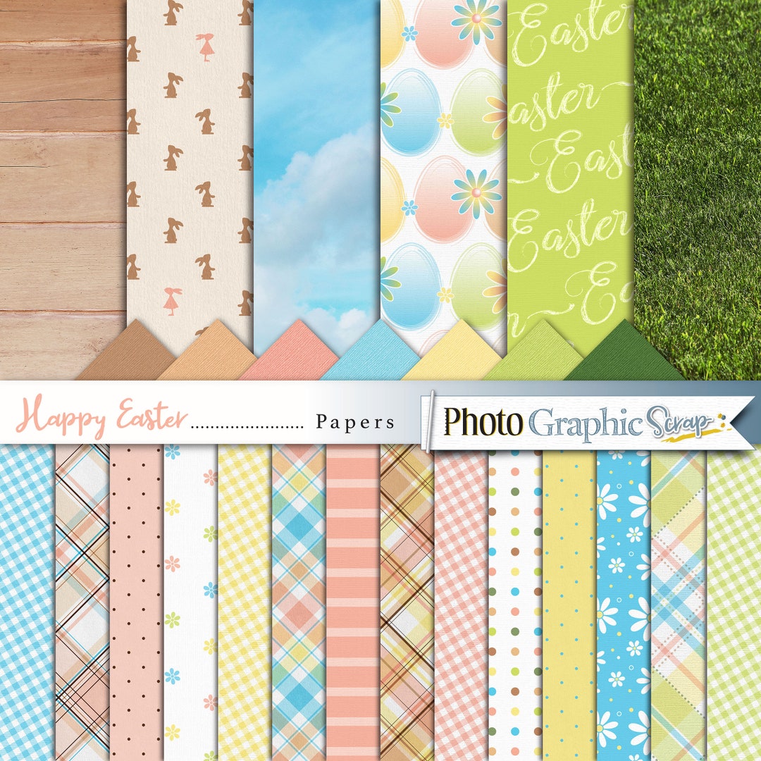 Easter Digital Scrapbook Papers, Printable Papers, Pattern Papers. - Etsy