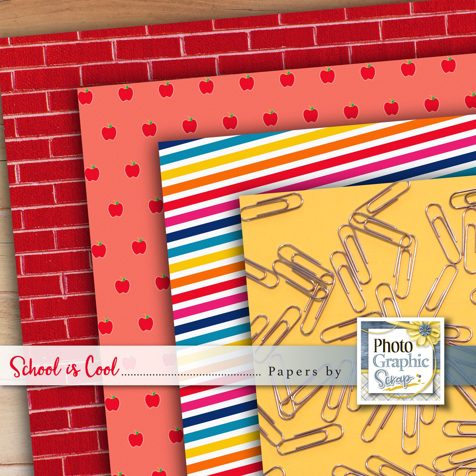 School Digital Scrapbook Papers, Printable Papers, Pattern Papers. - Etsy