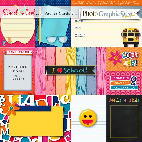School Digital Scrapbook Elements School Clipart. - Etsy