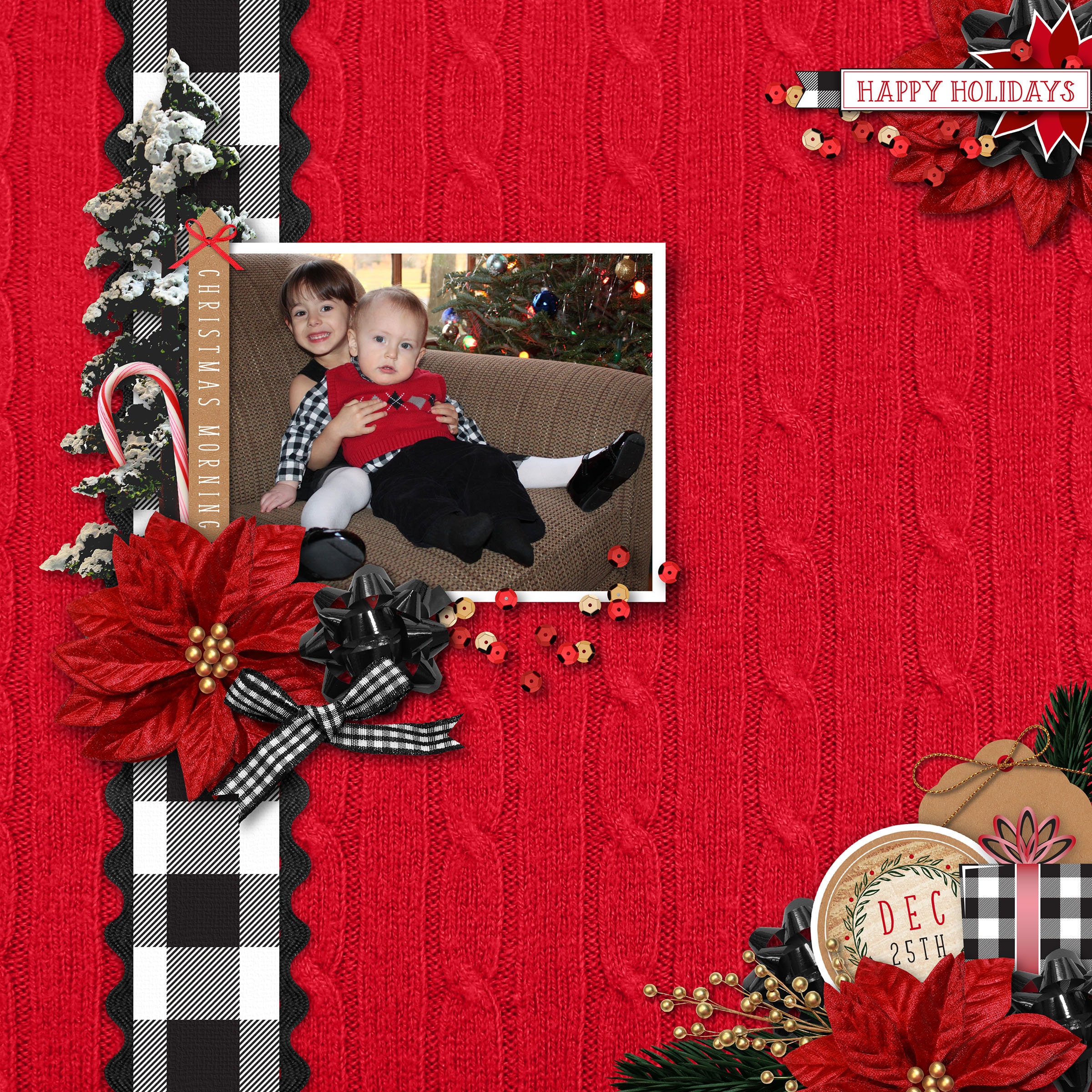 Christmas Digital Scrapbook Elements, Christmas Graphics, Holiday ...
