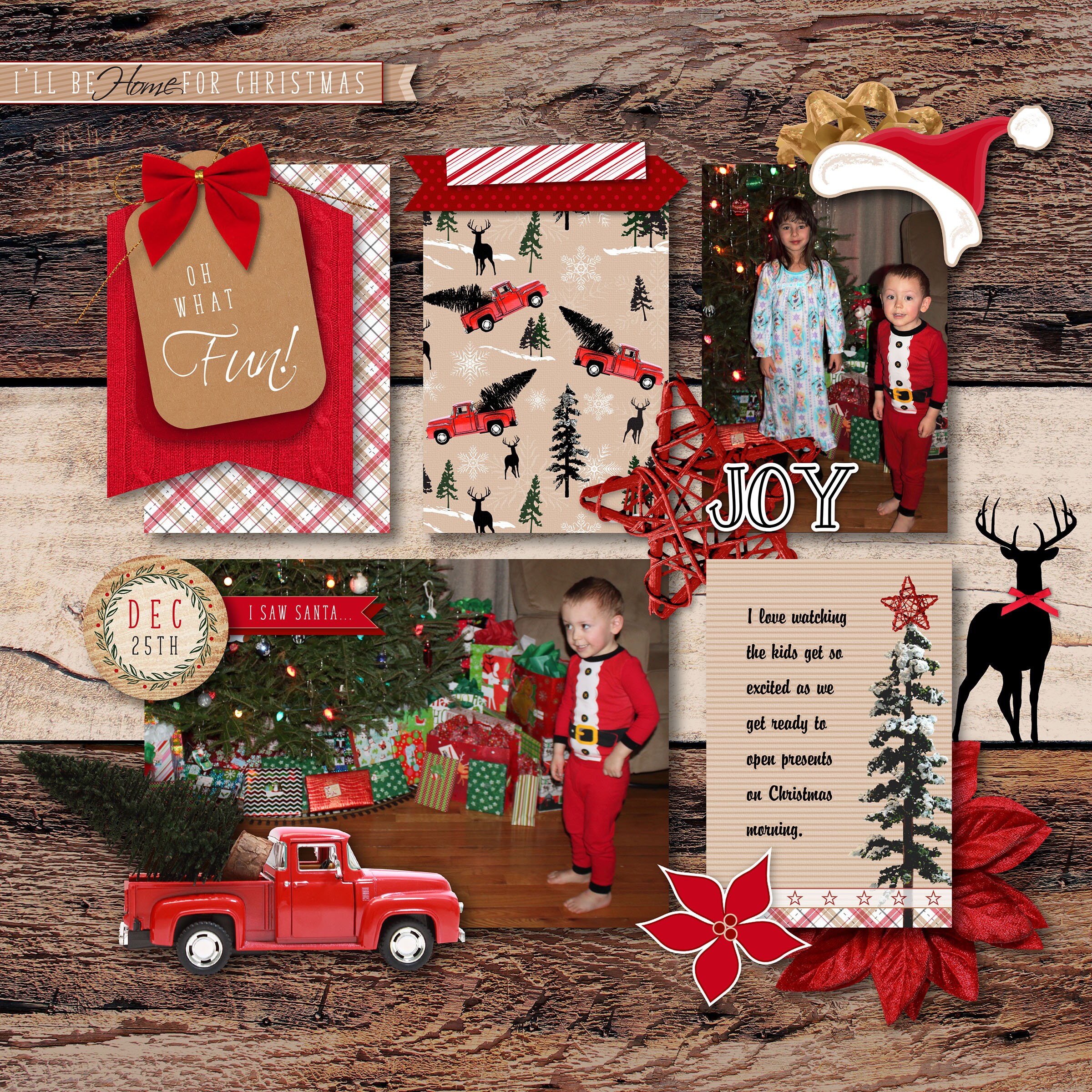 Christmas Digital Scrapbook Elements, Christmas Graphics, Holiday ...