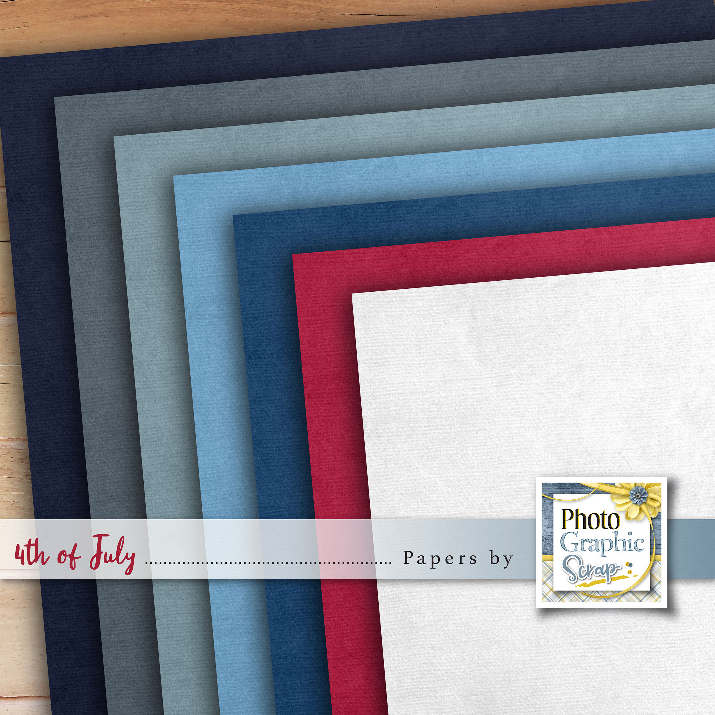 4th of July Digital Scrapbook Papers, Printable Papers, Pattern Papers ...