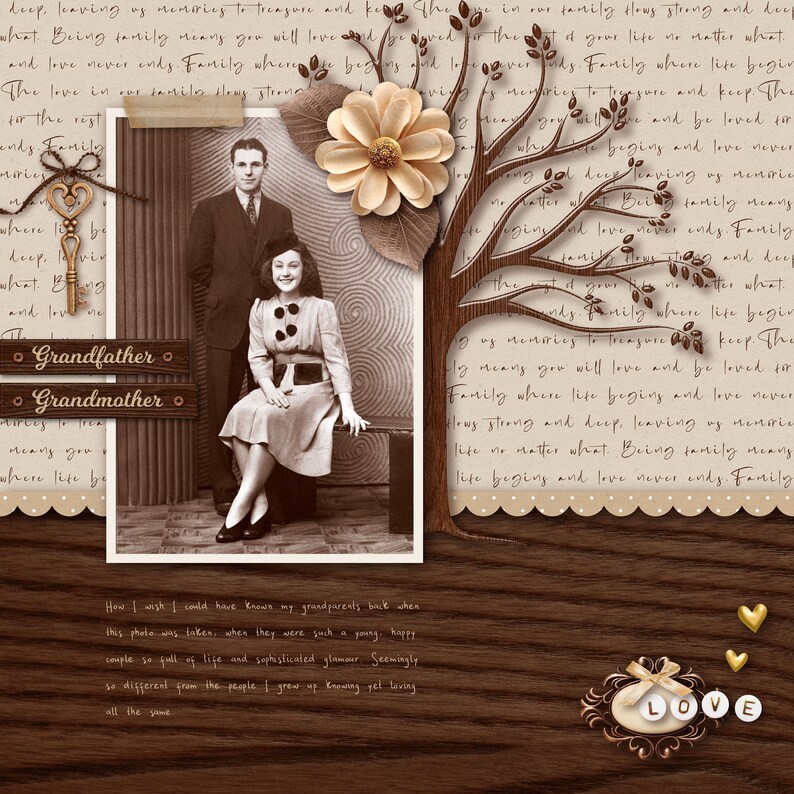 Family Tree Digital Scrapbook Elements, Family Tree Art. - Etsy