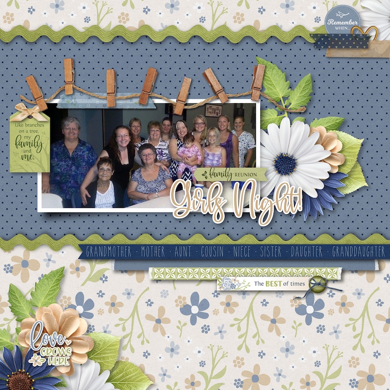 Family Tree Digital Scrapbook Elements Family Tree Art. - Etsy