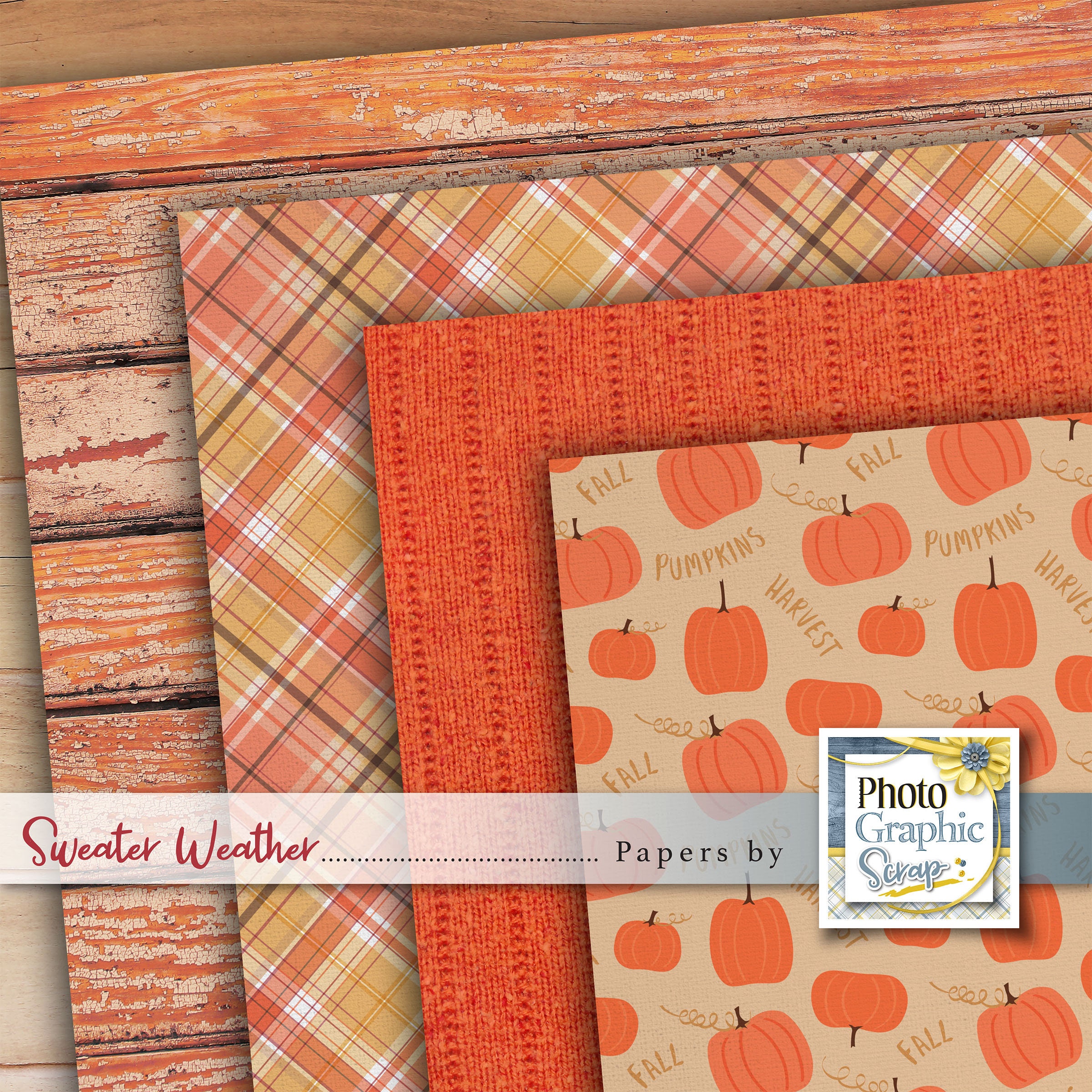 Fall Digital Scrapbook Papers 12x12 Scrapbook Paper - Etsy