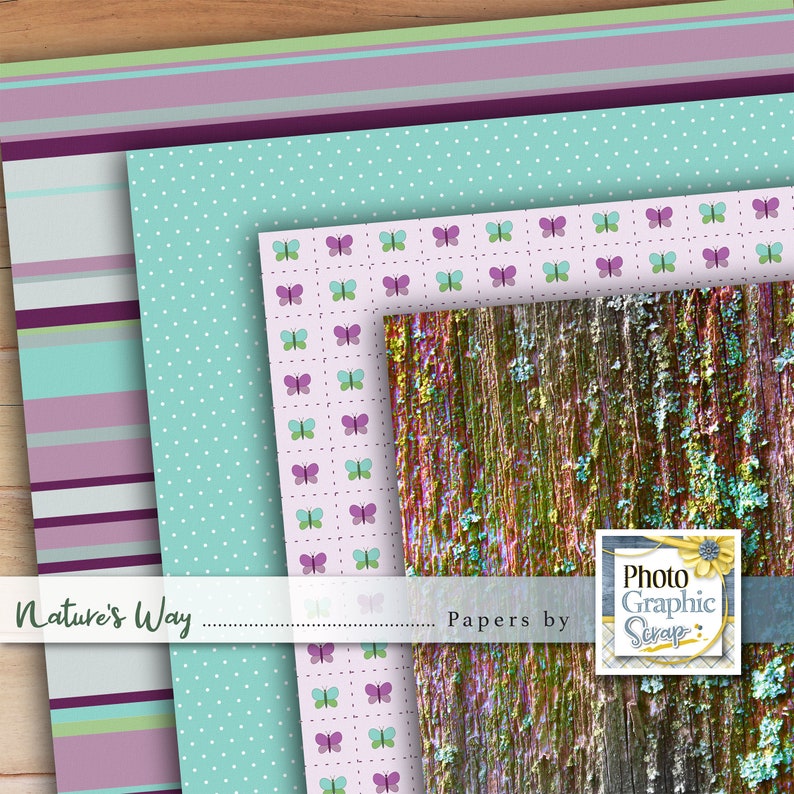Nature Digital Scrapbook Papers, Printable Papers, Pattern Papers. - Etsy