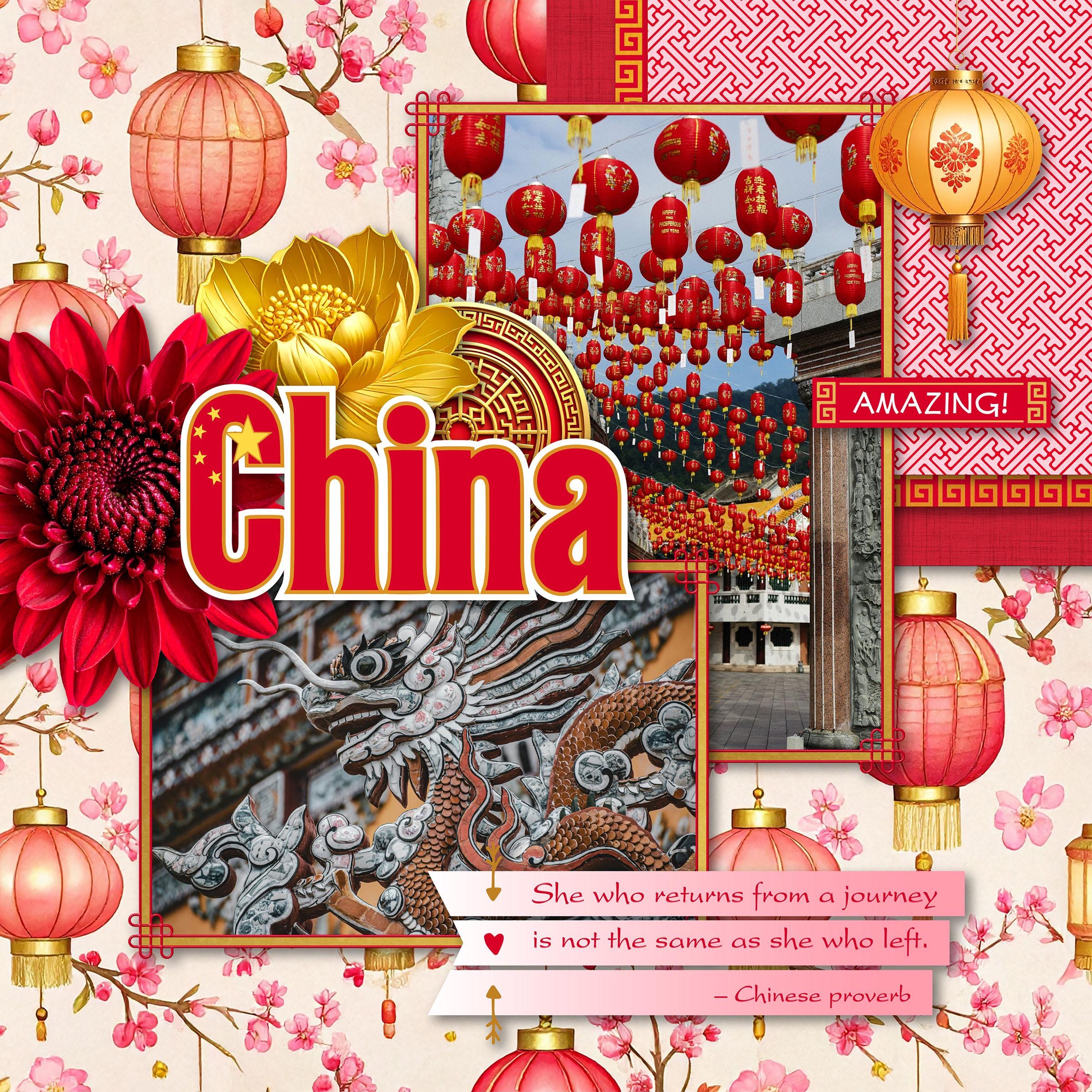 China Travel Scrapbook Kit, Digital Clipart, Scrapbook Elements - Etsy