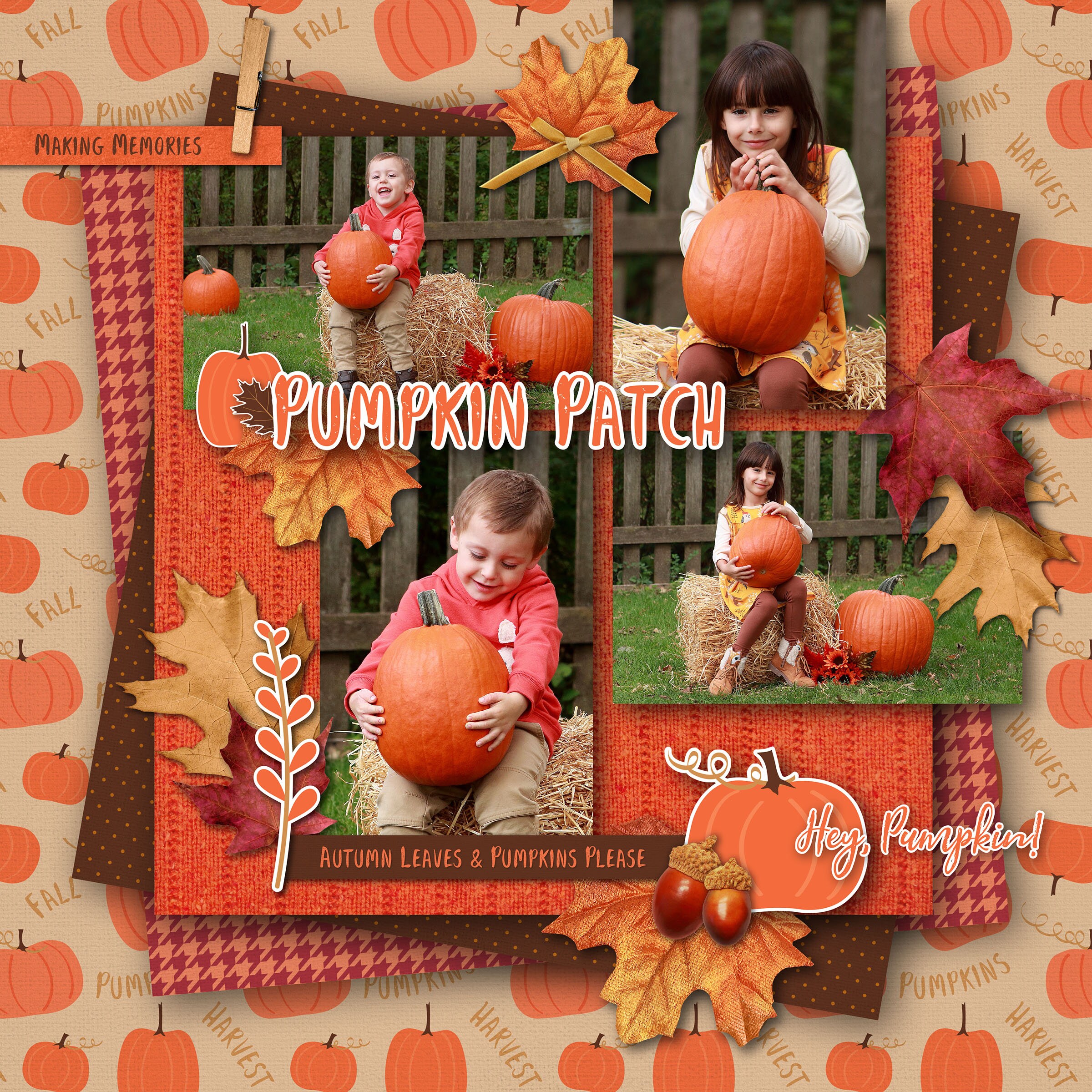 Fall Digital Scrapbook Elements, Fall Clip Art. - Etsy