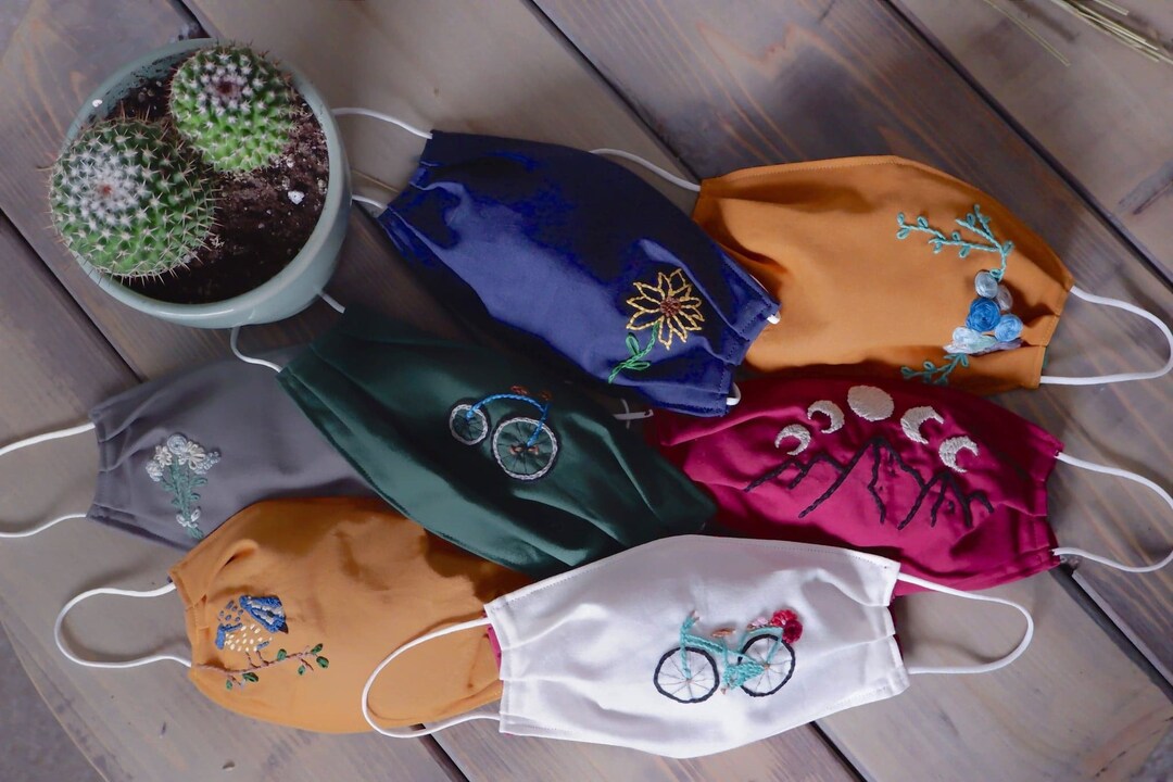 Custom Made Embroidered Face Masks - Etsy