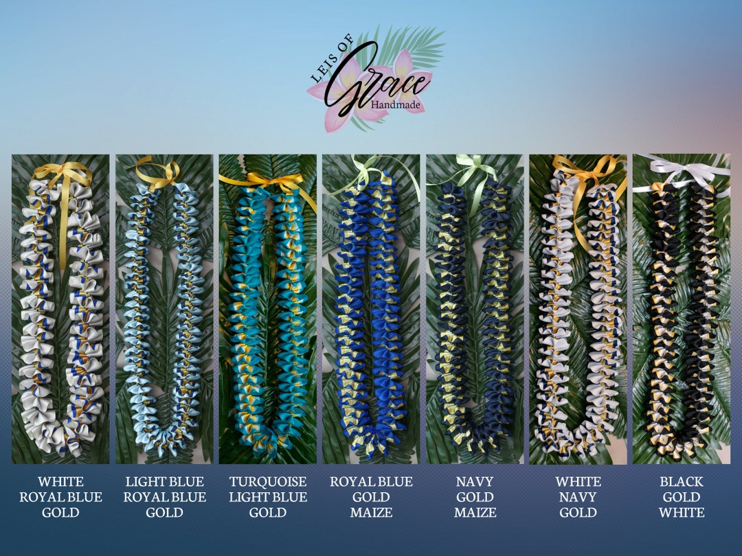 Handmade Ribbon Leis Blue Variations scroll Below for Other - Etsy