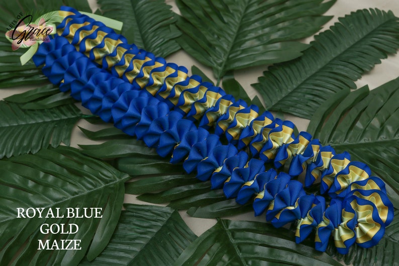 Handmade Ribbon Leis Blue Variations scroll Below for Other - Etsy