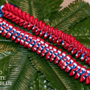 Handmade Ribbon Leis Red and Pink Variations scroll Below - Etsy