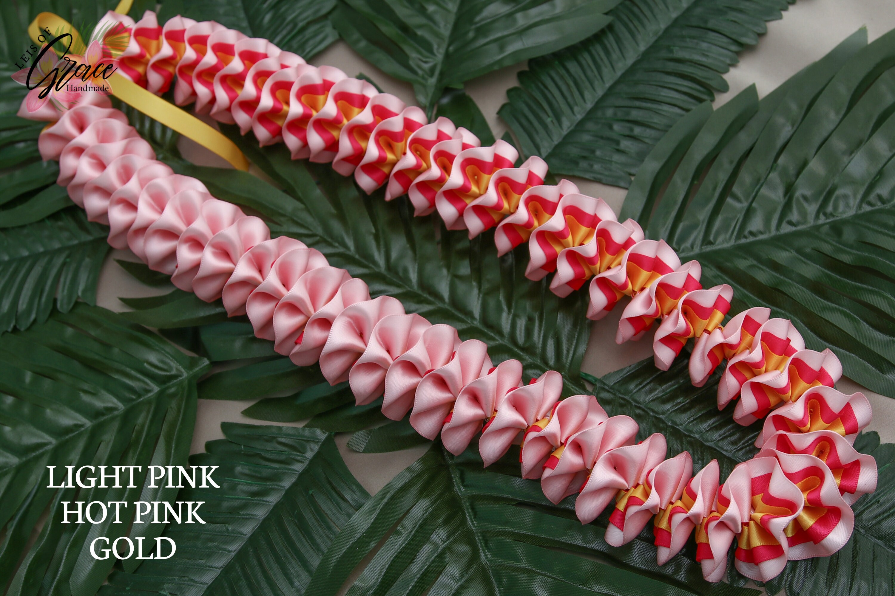 Handmade Ribbon Leis Red and Pink Variations scroll Below - Etsy