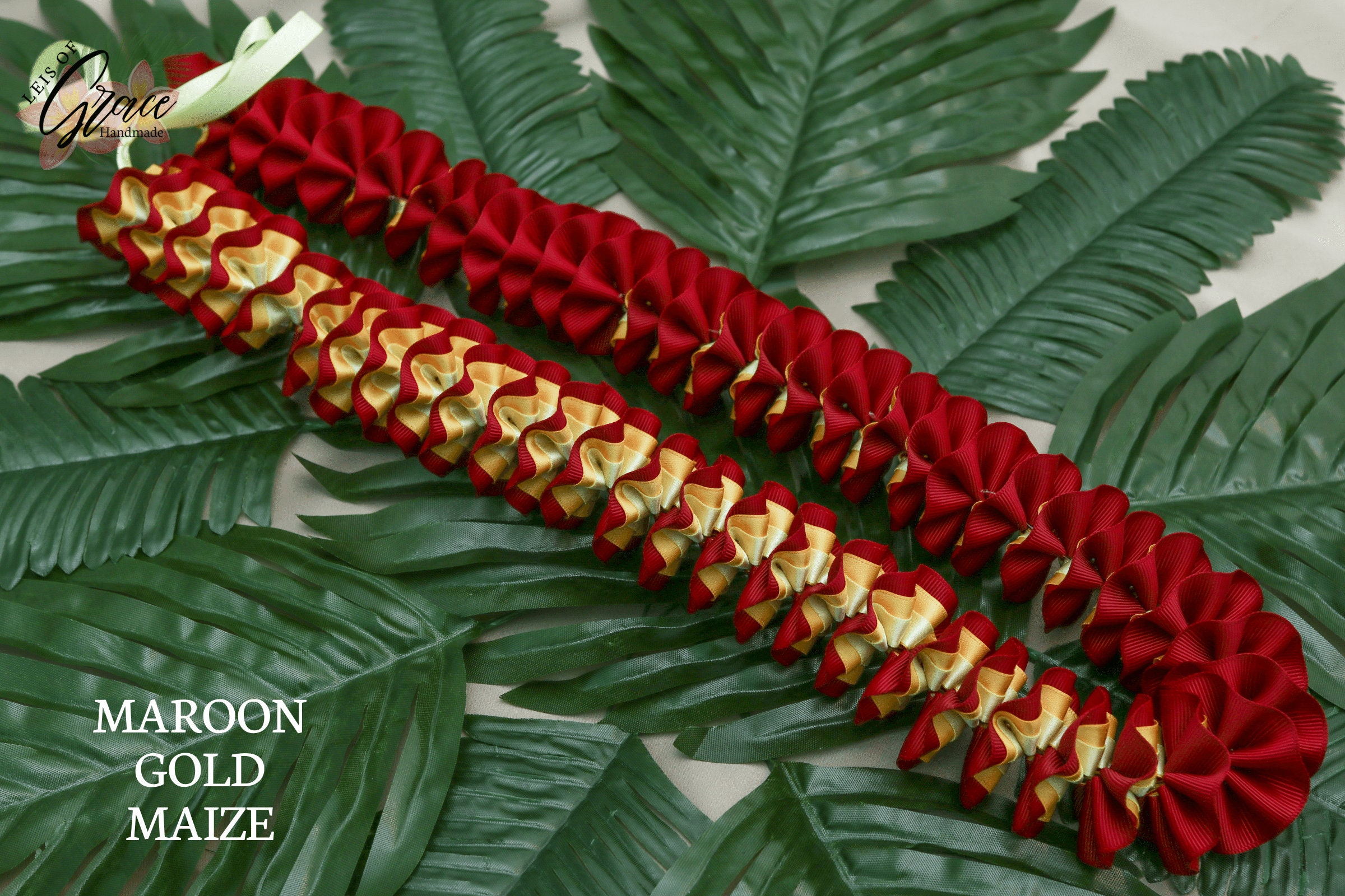 Handmade Ribbon Leis Red and Pink Variations scroll Below - Etsy