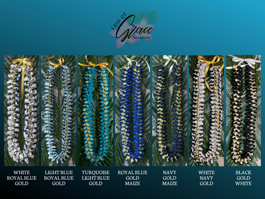 Handmade Ribbon Leis Blue Variations scroll Below for Other - Etsy