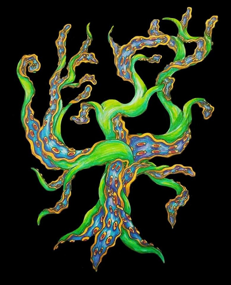 Octopus Tentacle Tree Print - Etsy