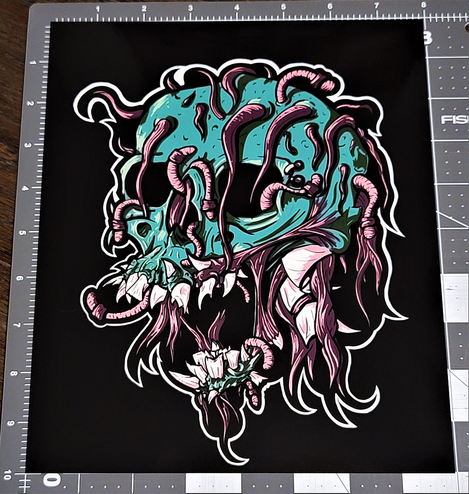 Worm Skull Print - Etsy