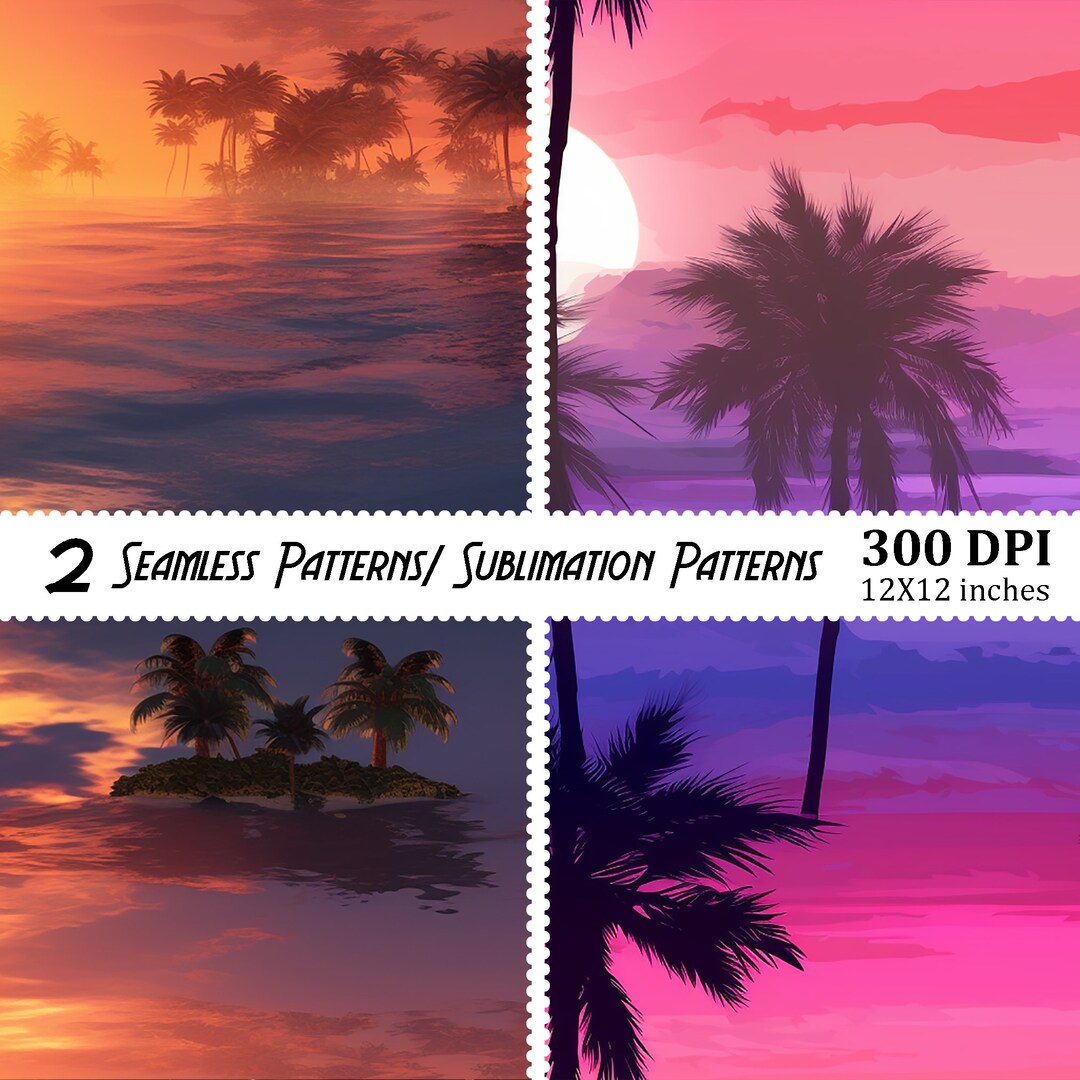 Seamless Palm Tree/ Vacation Digital Pattern, Instant Download, JPEG ...