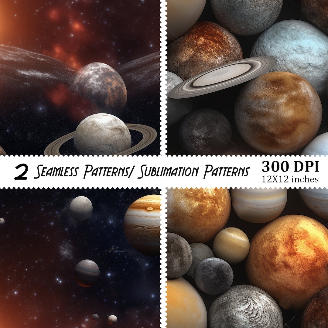 Seamless (4K) Outer Space/planets/celestial Digital Pattern, Instant ...