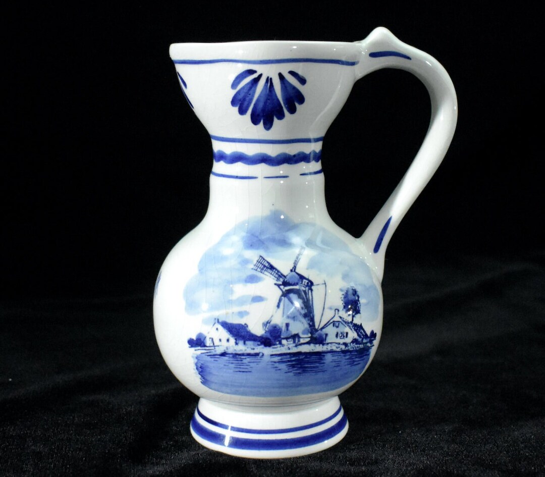 Delft Blue Pitcher Hand Painted Holland - Etsy
