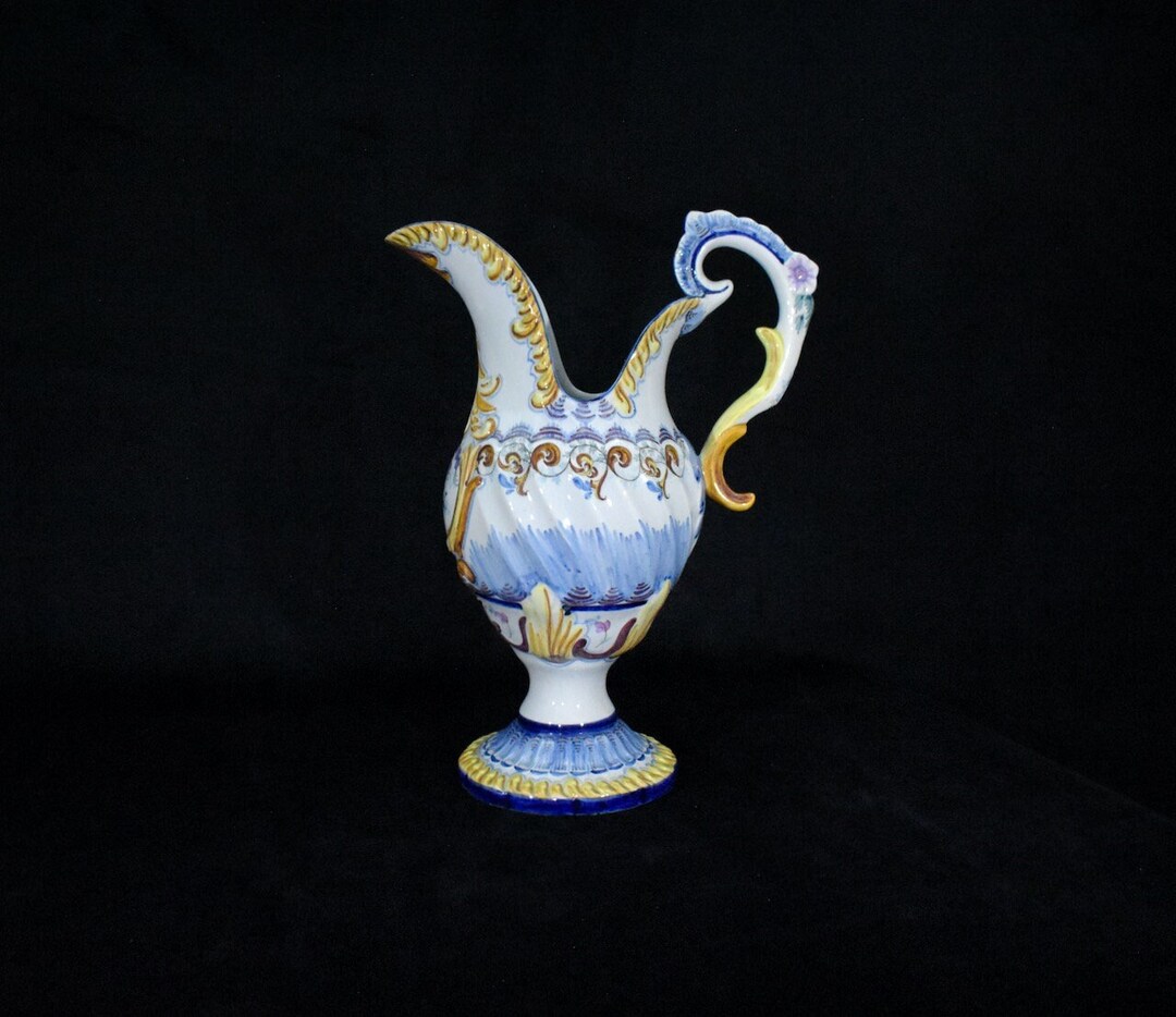 Vintage Hand-painted Portuguese Water Pitcher. While the Pitcher Shows ...