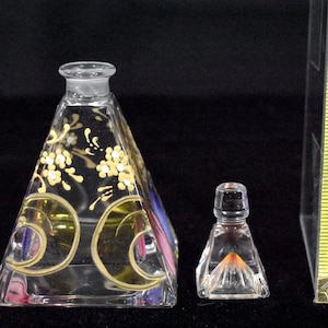 Pink Perfume Bottle, Square Pyramid Shaped, Hand Painted Tulips - Etsy