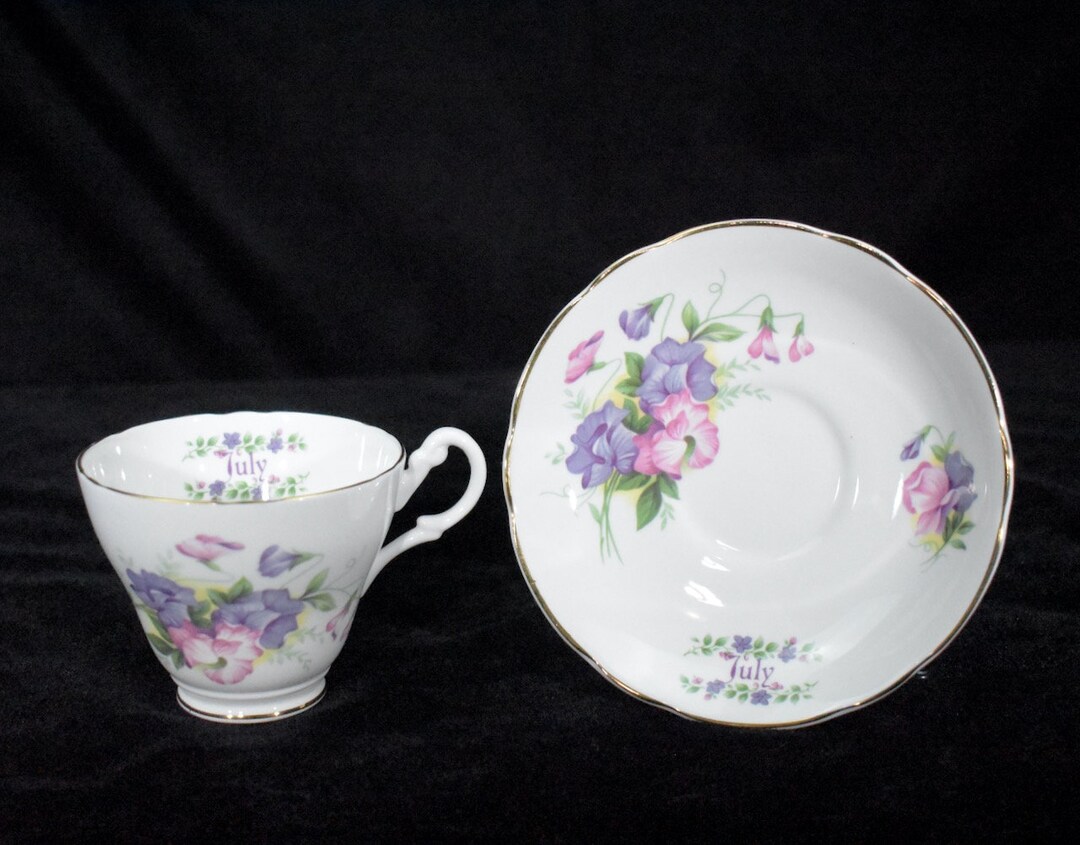 Royal Stuart, July, Purple Flower Teacup, Made in England - Etsy