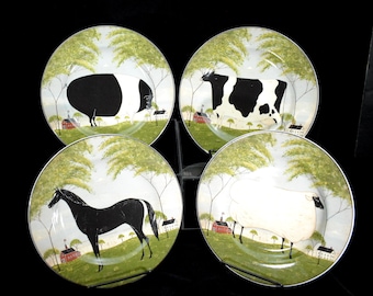 Farm Animal Plates Set - Etsy