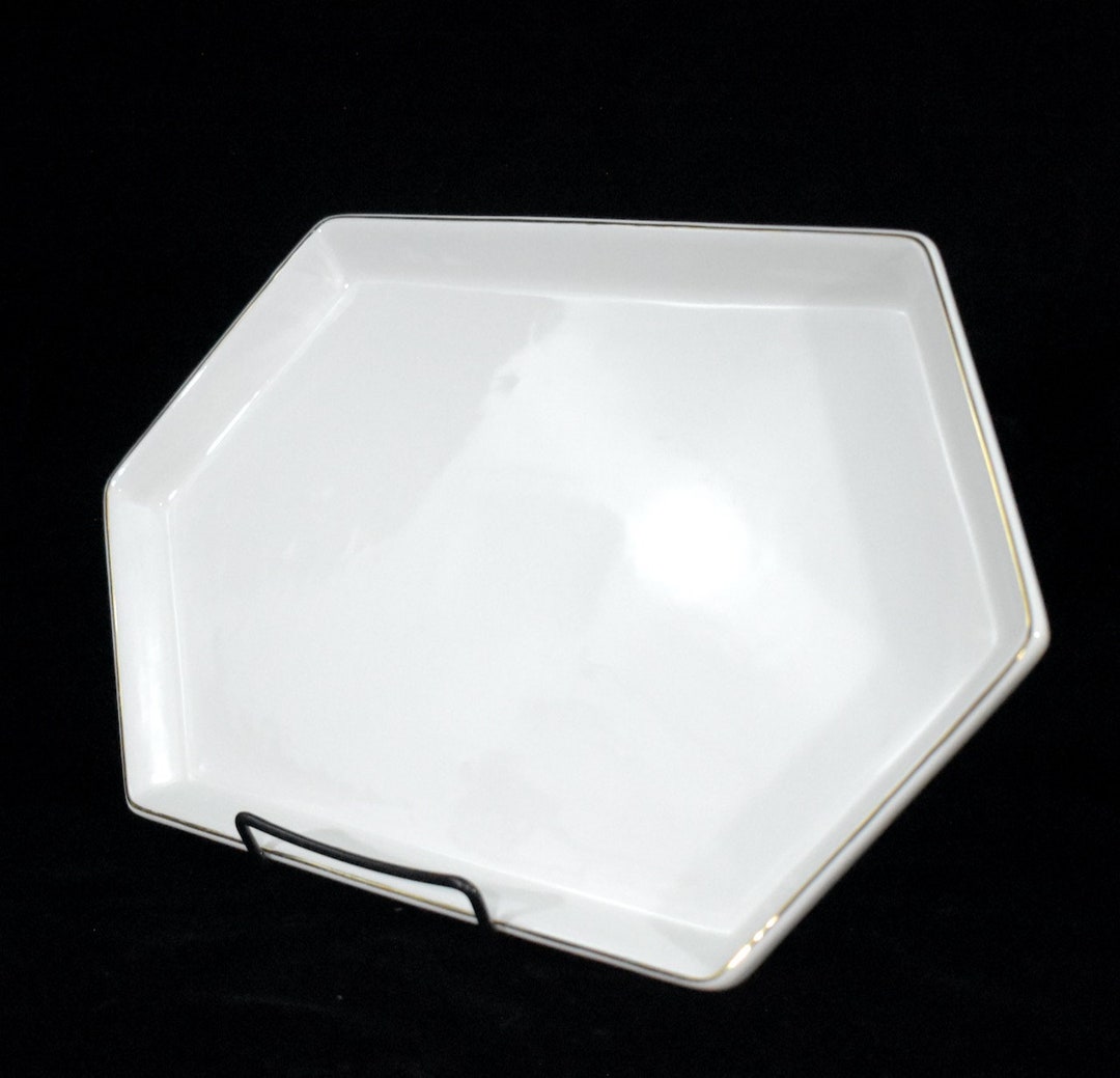 White Serving Tray, Rosanna Serving Dish, Luxe Moderne Hexagonal - Etsy
