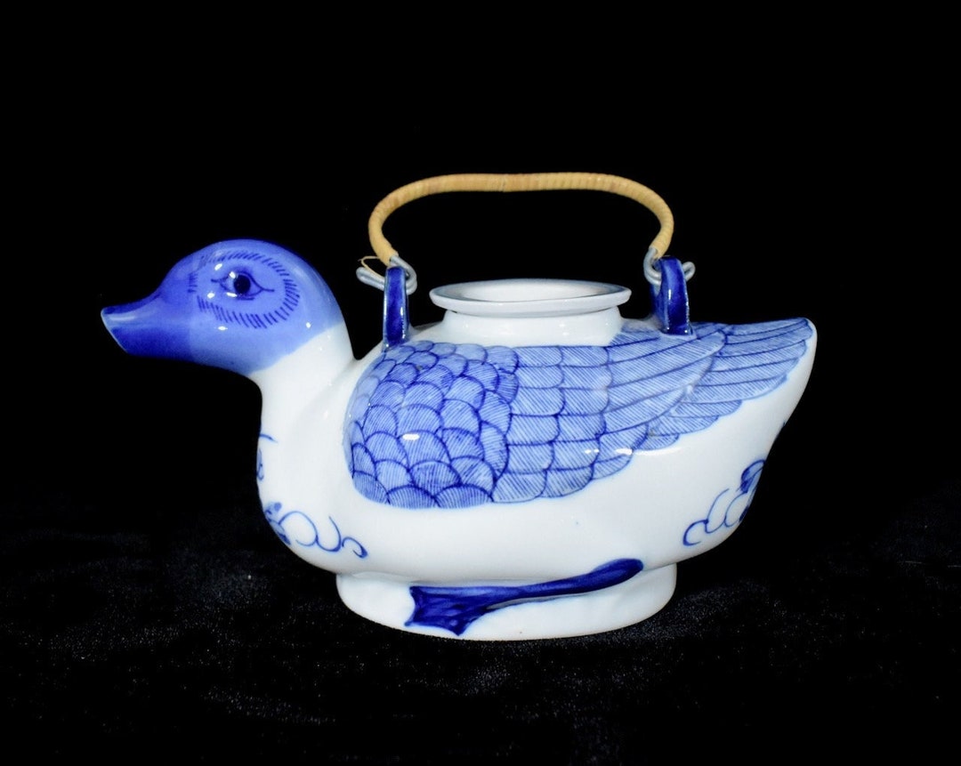 Blue and White Teapot, Duck Teapot, Hand Painted, China - Etsy