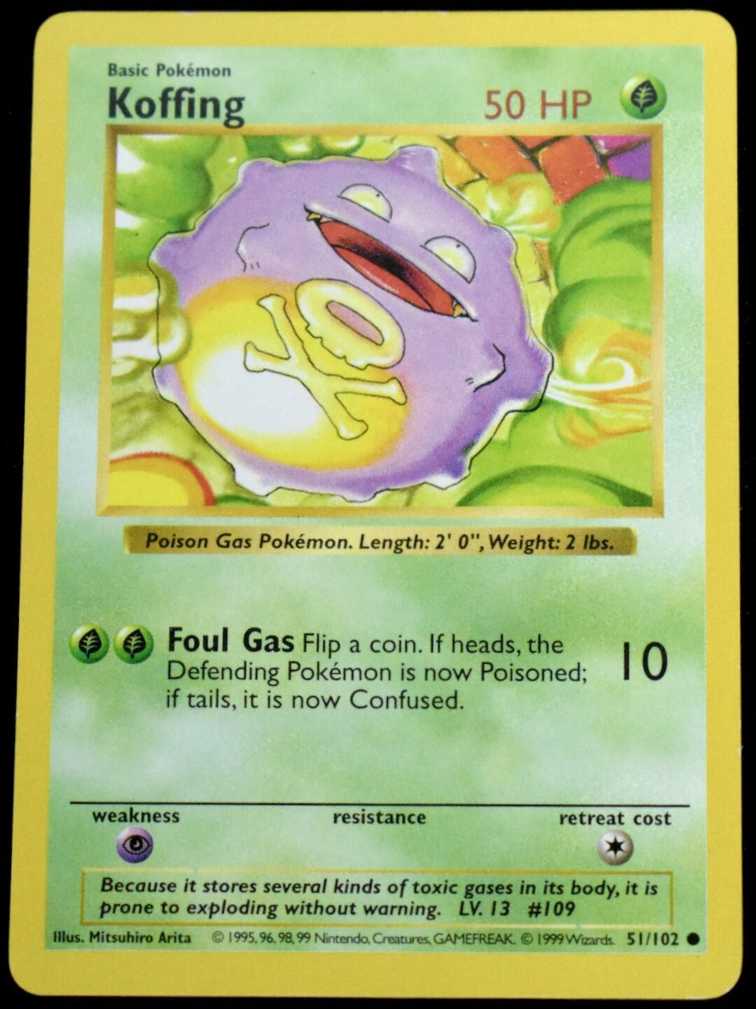 Koffing Base Set Shadowless Pokemon Card 1999 - Etsy