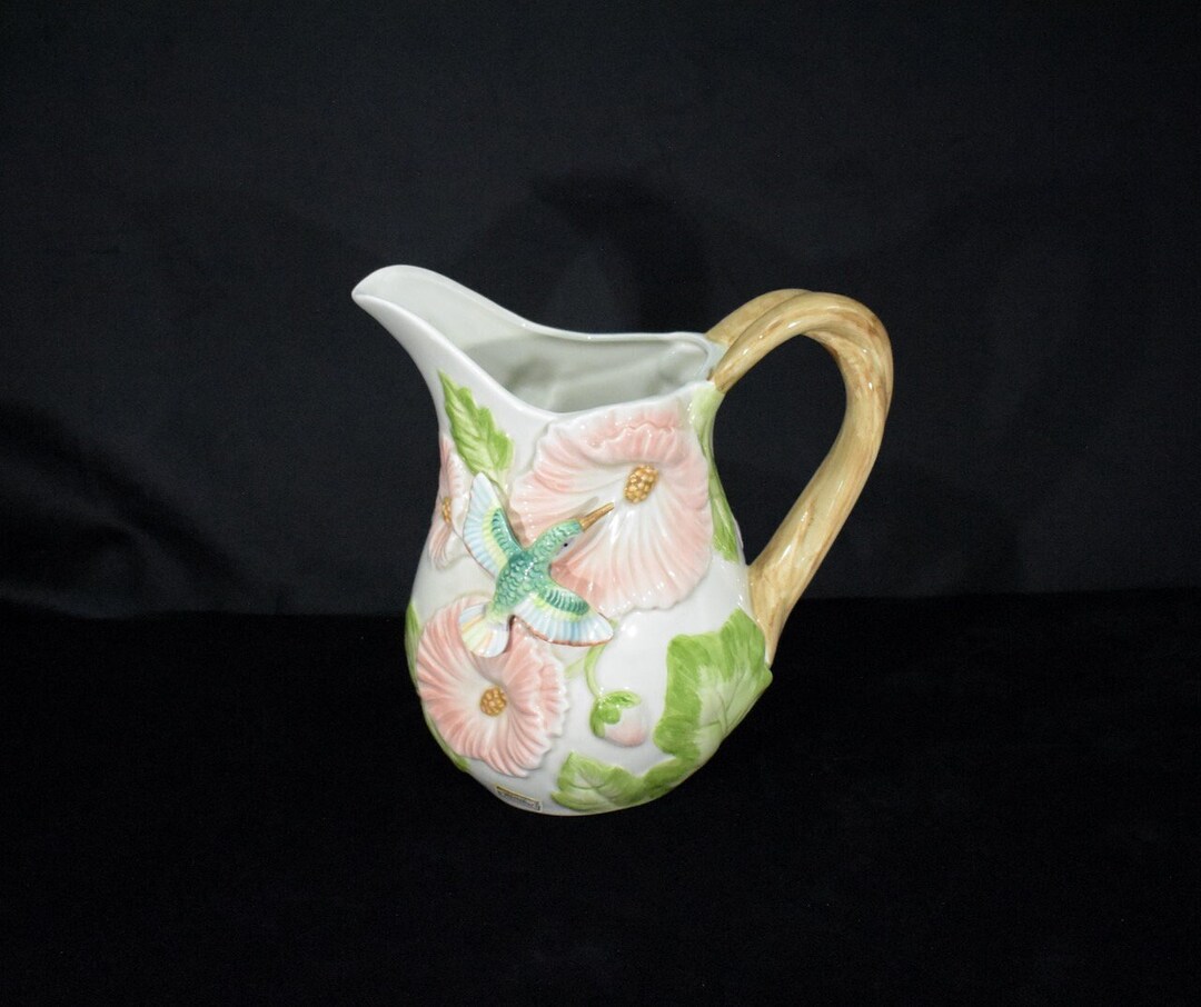 Vintage Fitz & Floyd Hummingbird Pitcher. This Pitcher Features a ...