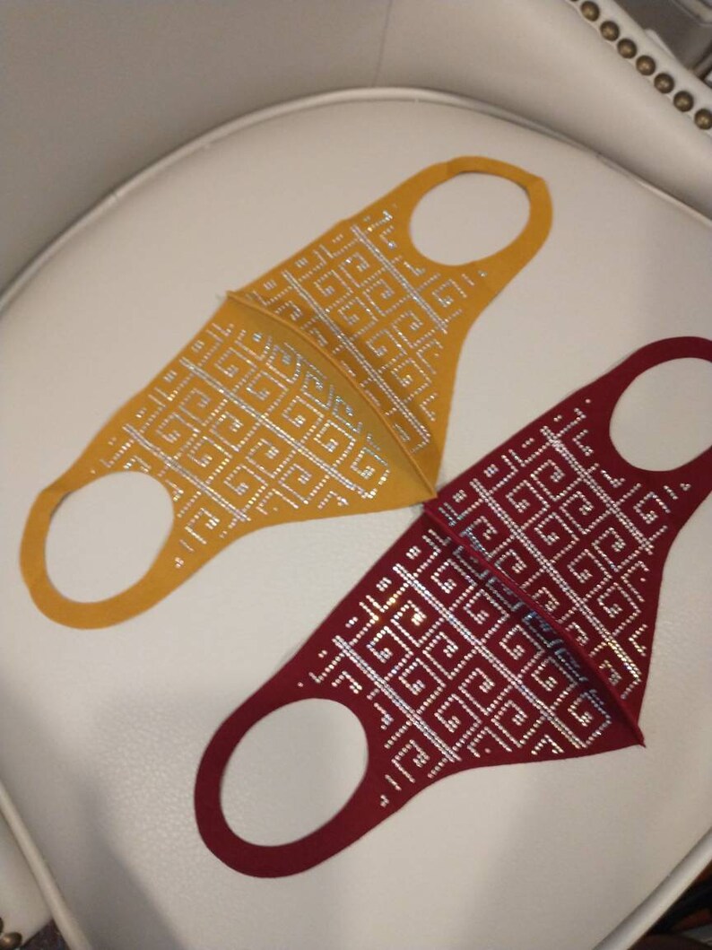 In A Maze Rhinestone Face Mask 100% POLYESTER - Etsy