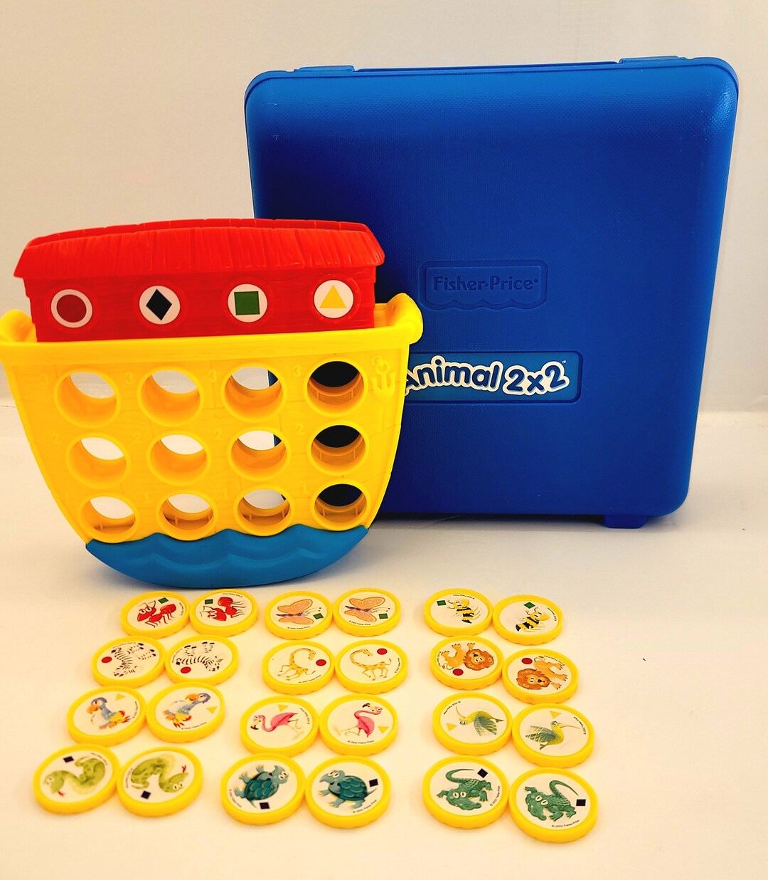 Vintage Fisher-price 2x2 Noah's Ark Connect Four Matching Game - Etsy
