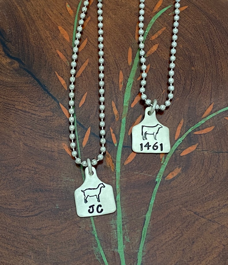 Mini Ear Tag Pendant With Stock Show Lamb Goat Pig and Cow - Etsy