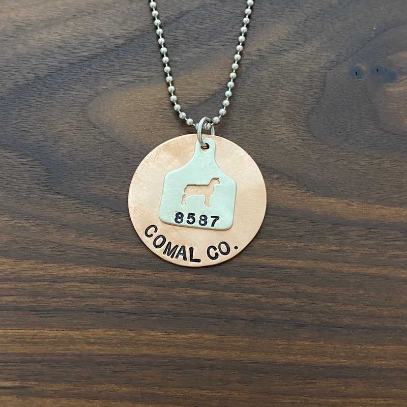 Cow Tag Necklace - Etsy