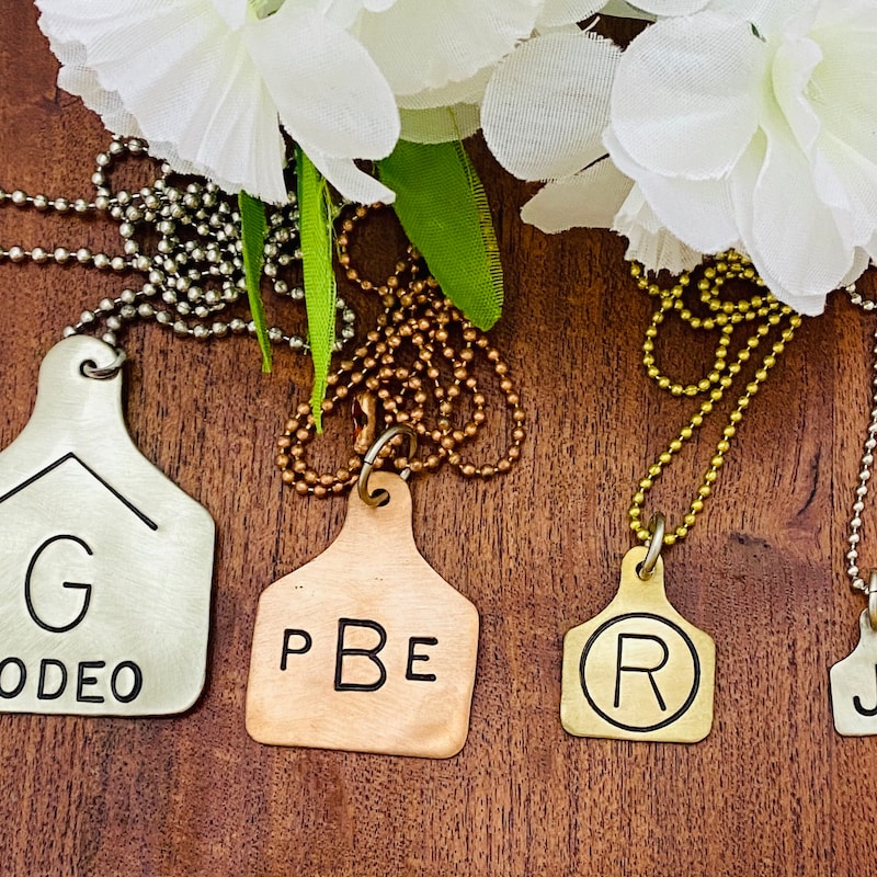 Cow Tag Necklace - Etsy