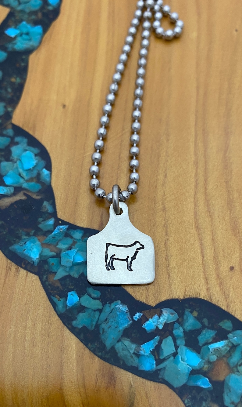 Mini Ear Tag Pendant With Stock Show Lamb Goat Pig and Cow - Etsy