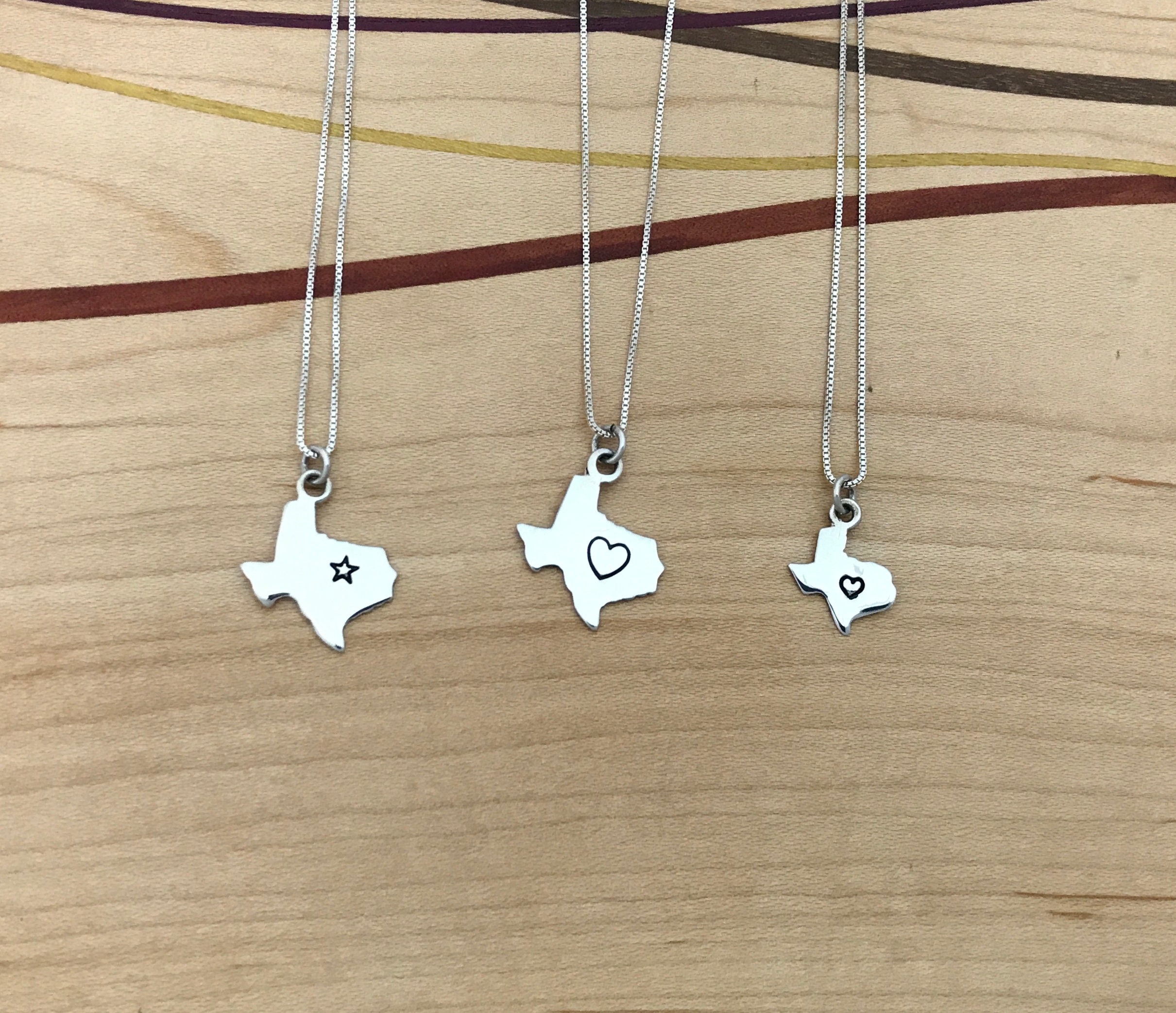 Texas Map in Sterling Silver With a Cross Charm | Etsy