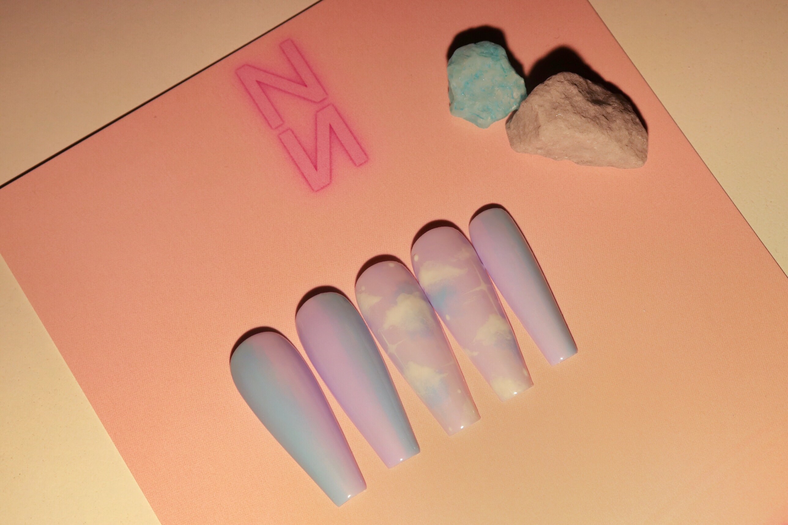 COTTON CANDY Blue/Purple Cotton Candy Sky Cloud Press-On - Etsy Canada