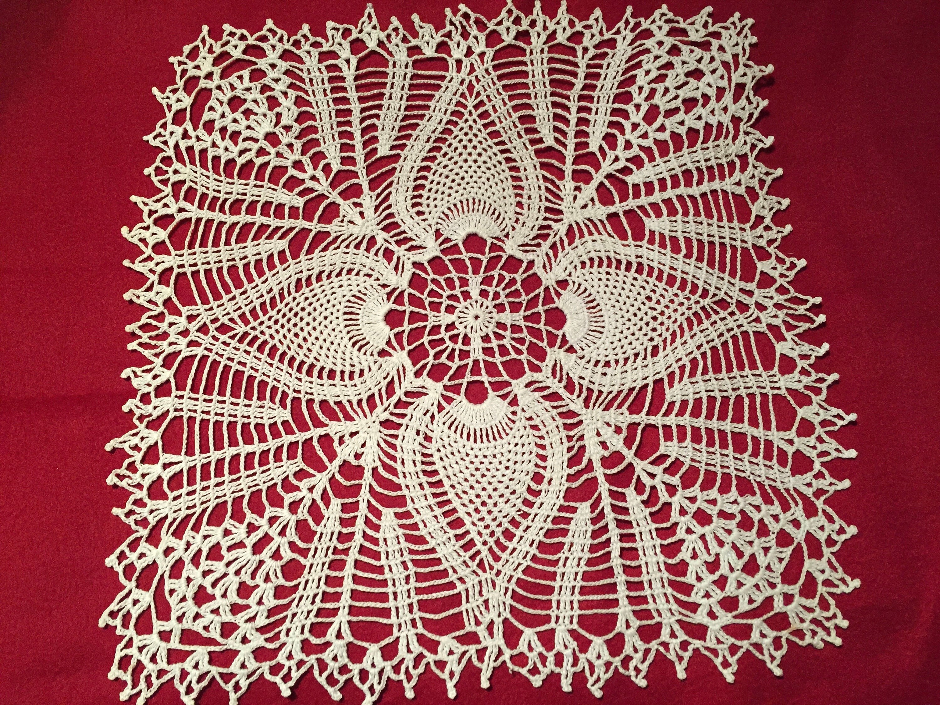 White Square Crochet Doily - Etsy