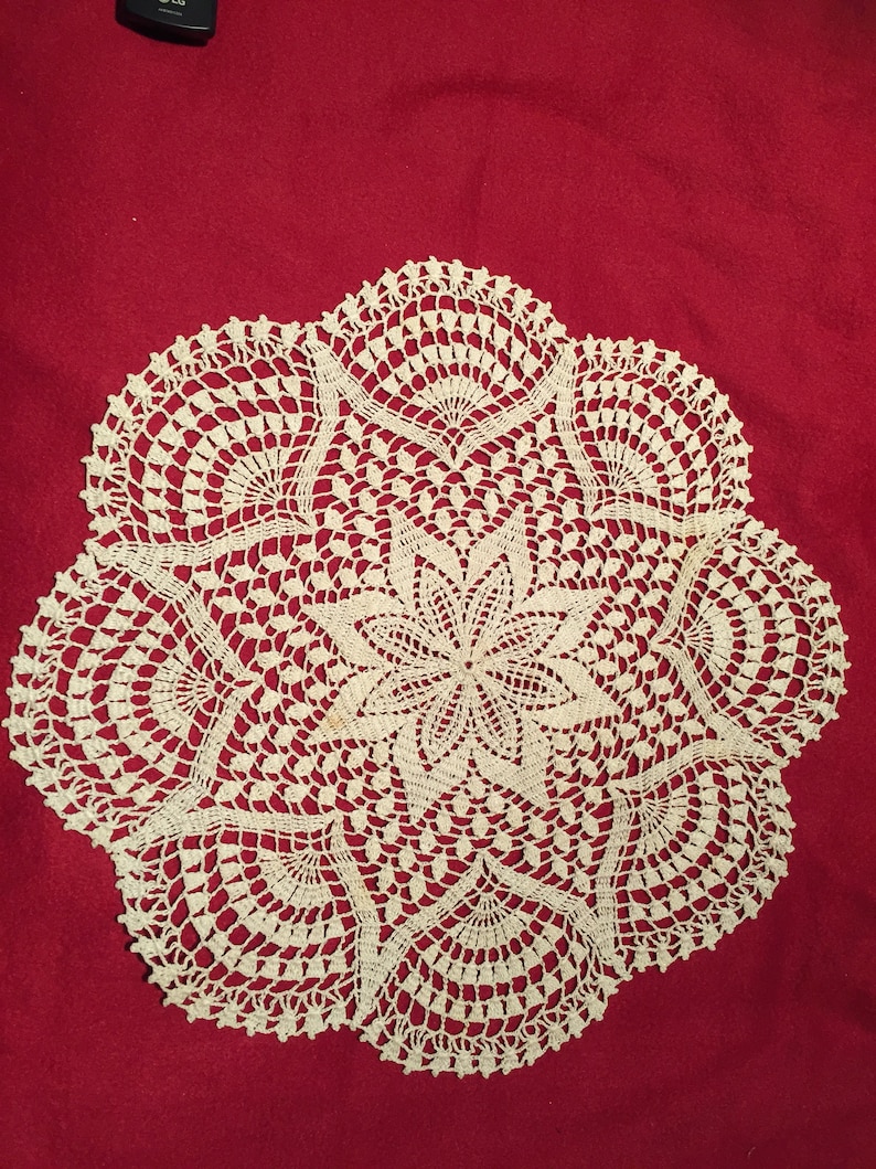 Cream Round Crochet Doily - Etsy