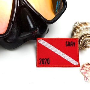 Personalized Embroidered Scuba Dive Flag Iron- on Patch 3" - Etsy