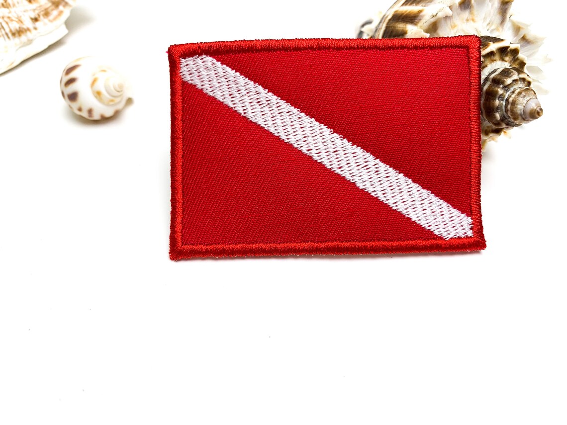 Embroidered Scuba Dive Flag Iron- on Patch - Etsy