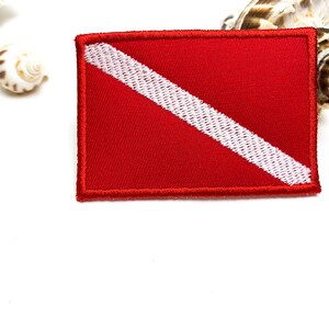 Embroidered Scuba Dive Flag Iron- on Patch - Etsy