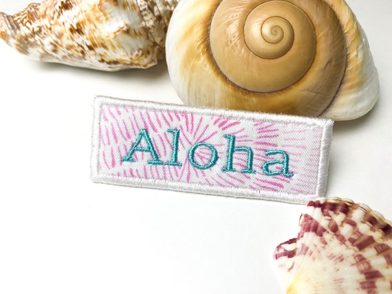 Personalized Embroidered Name Iron on Patch Shell Pink | Etsy