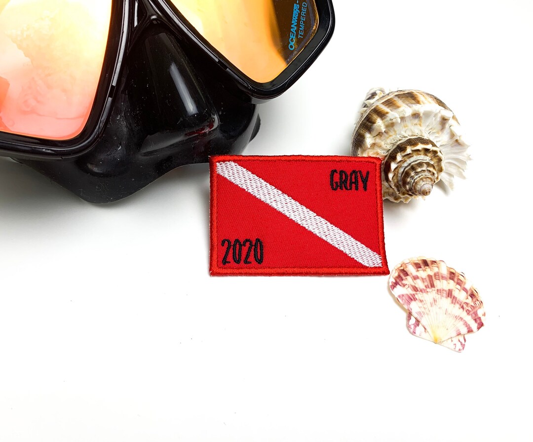 Personalized Embroidered Scuba Dive Flag Iron- on Patch 3" - Etsy
