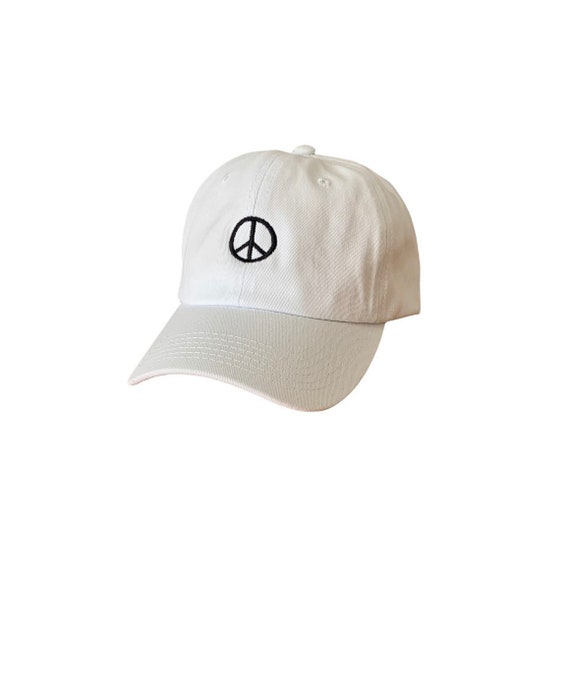 Embroidered Peace Sign Hippie Emoji Dad Hat Various Hat Color | Etsy