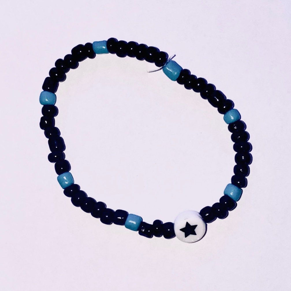 Blue Star Beaded Bracelet - Etsy