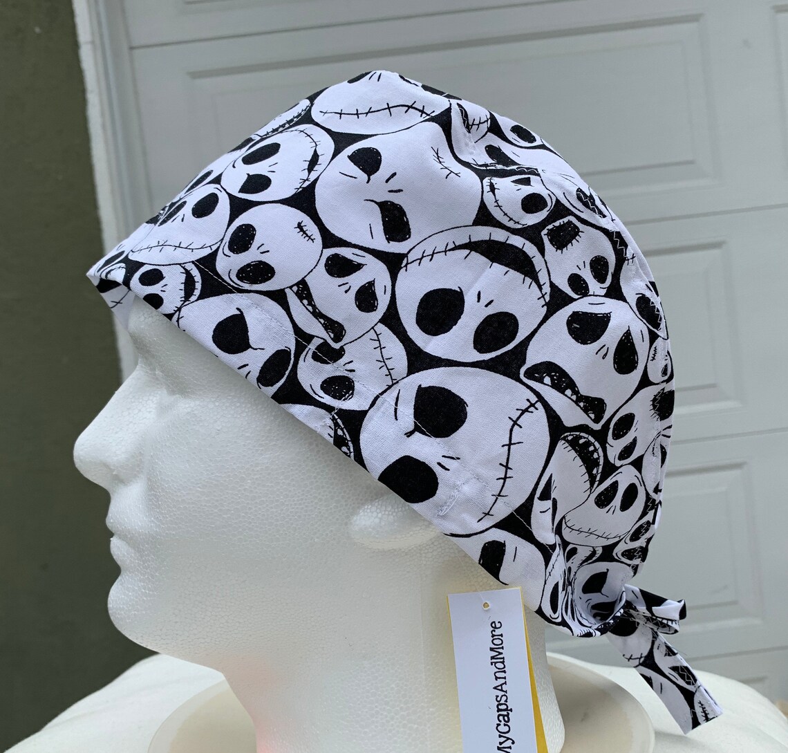 Jack Skellington Surgical Scrub Cap Skull Prints Halloween - Etsy